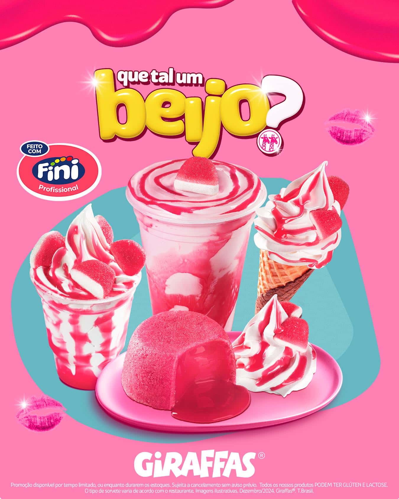 Giraffas lança sobremesas de Fini Beijos - GKPB - Geek Publicitário